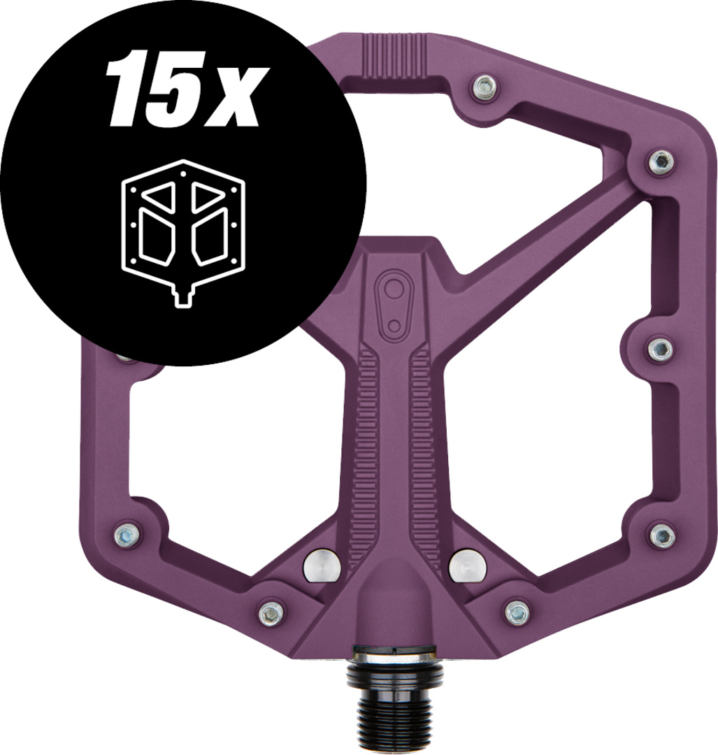 Crankbrothers Pedal Stamp 1 large plum purple Gen 2 box of 15 - buy at ...