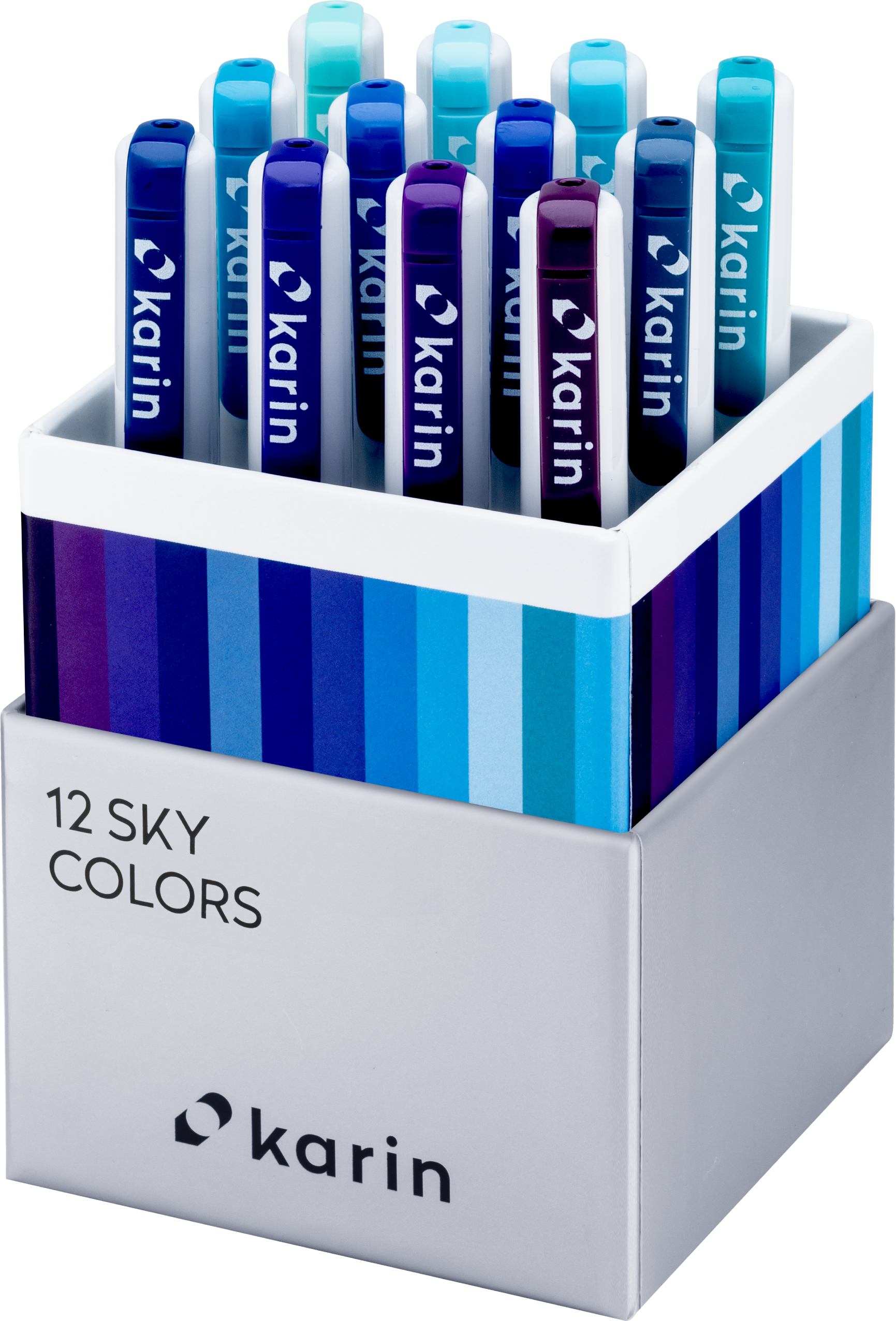 Karin Real Brush Pen Pro 0,4 mm 31C2 Colori del Cielo 12 pezzi ...