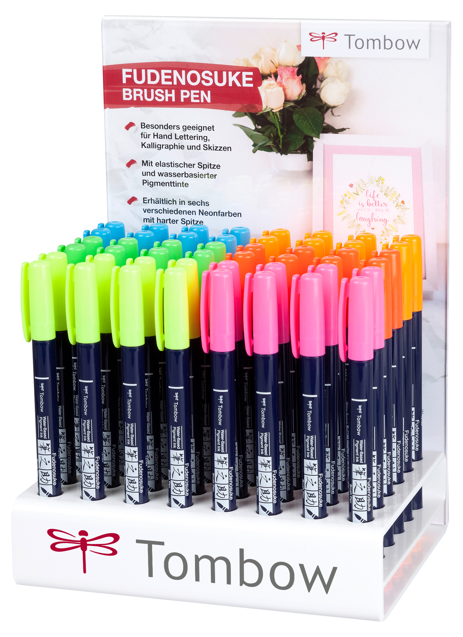 Tombow Calligraphy Set WS-BH WS-BH-48P-2-A Fudenosuke, neon 48 pieces ...